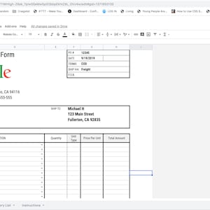 Purchase Order Form Template for Google Sheets and Excel - Etsy