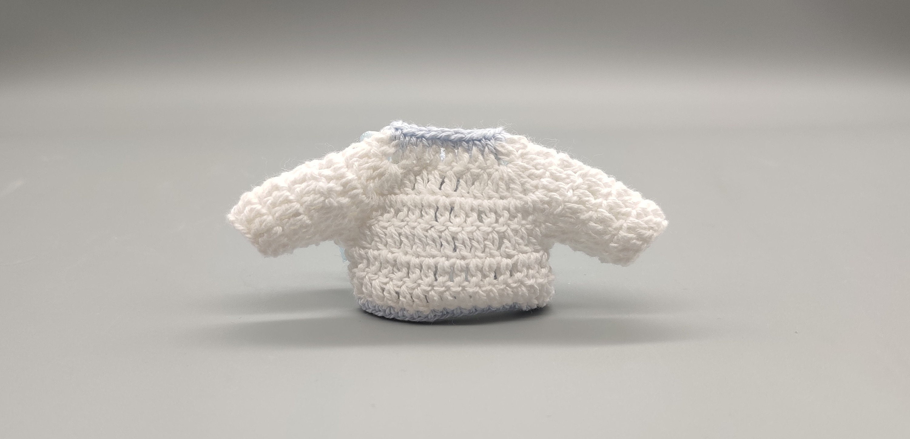 Crochet Mini Jacket, White With Baby Blue Accent Bow, Cute Favors, Baby ...