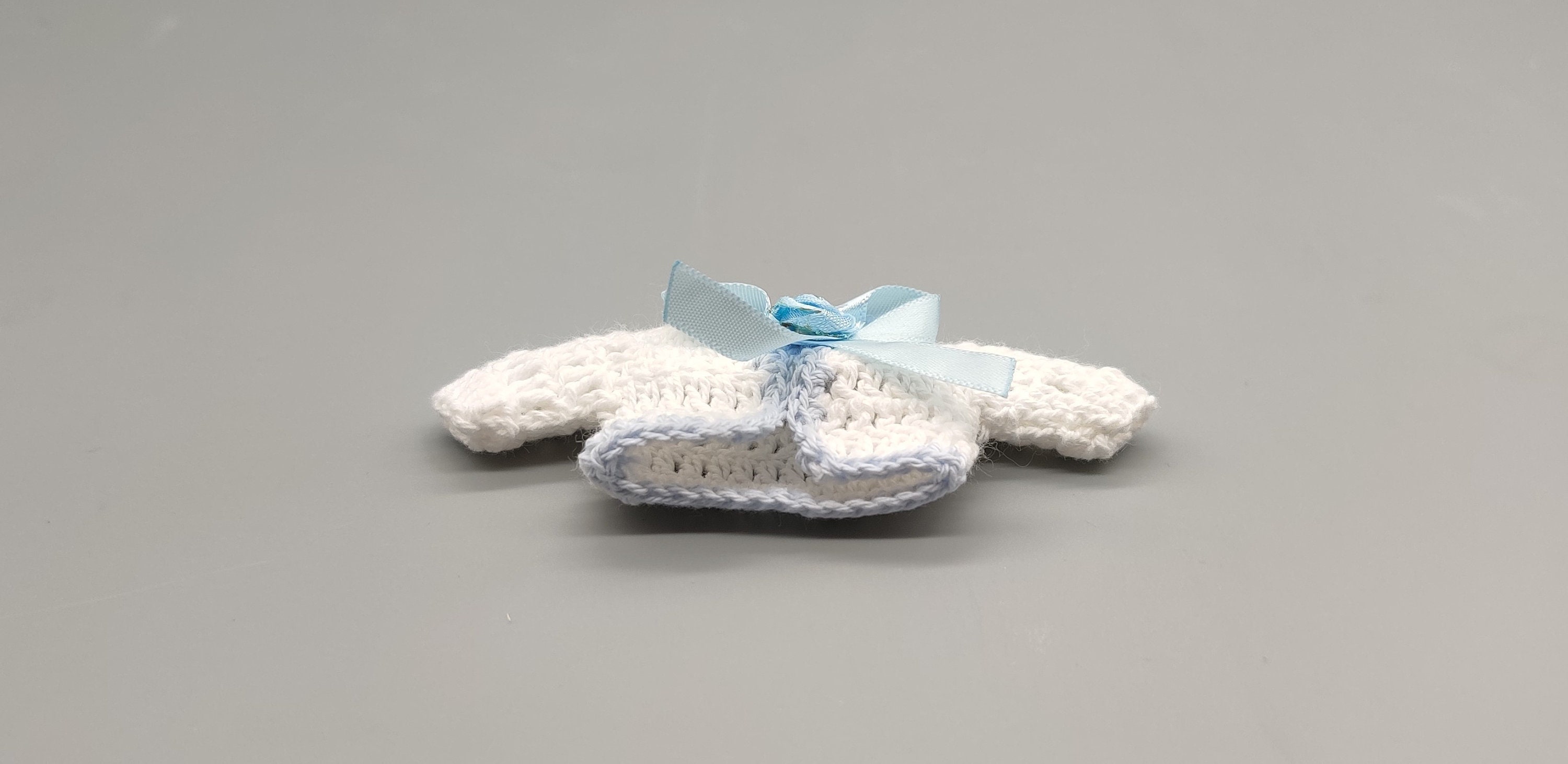 Crochet Mini Jacket, White With Baby Blue Accent Bow, Cute Favors, Baby ...