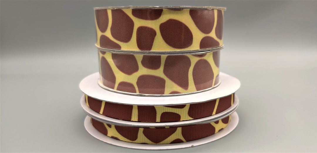 Giraffe Ribbons - Giraffe Pattern Ribbons - 25 Yards - Choice of 2 ...