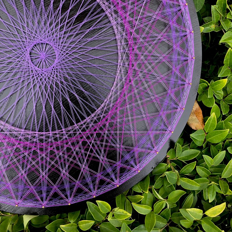Psychedelic Purple Mandala String Art,50cm/19.6inches,handmade Wall Art ...