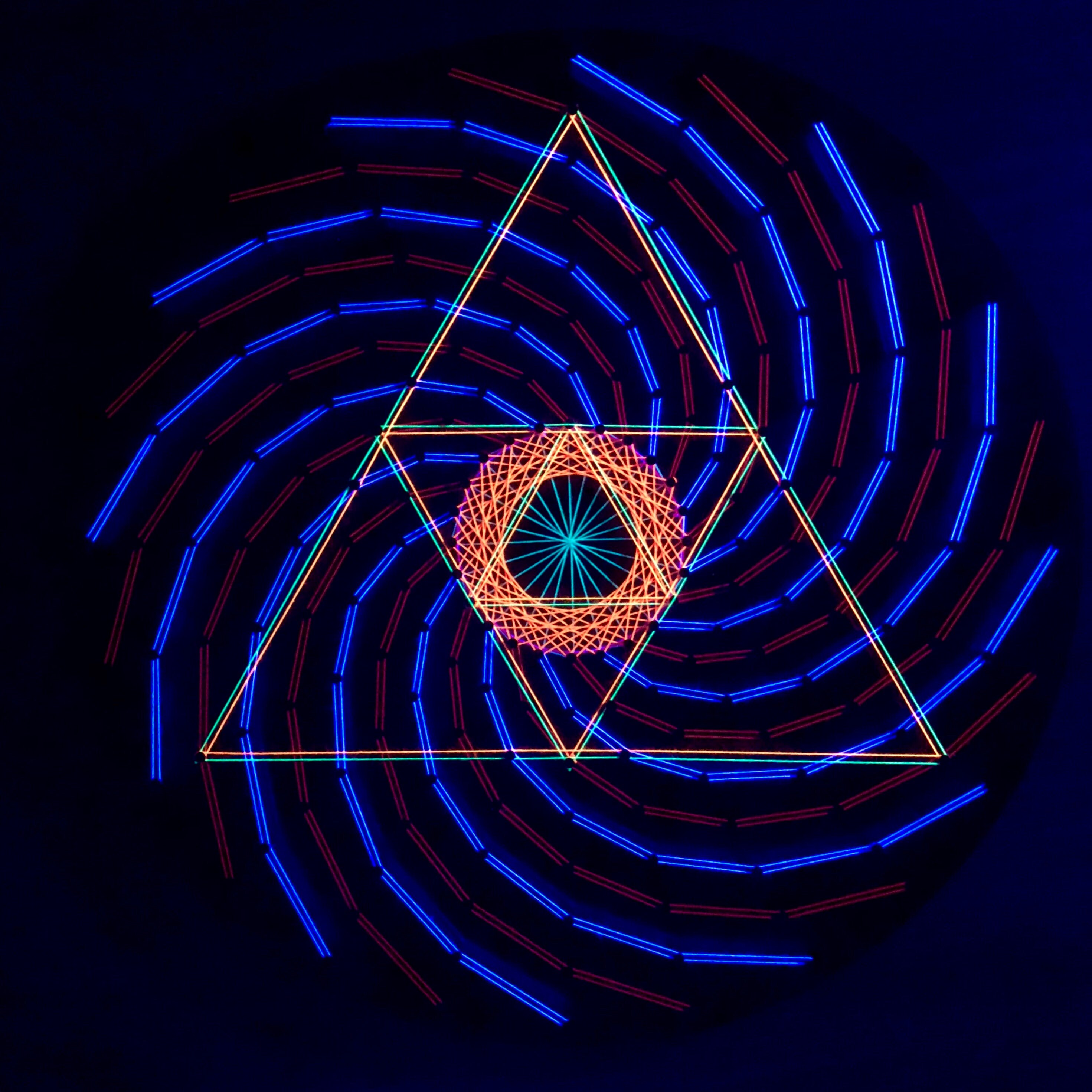 UV String art Psychedelic Cosmic Mandala30x30cm/11.8 inches | Etsy