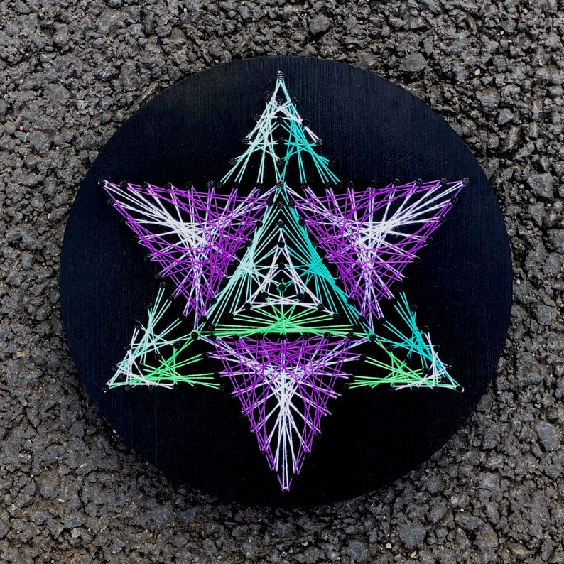 UV Psychedelic「merkaba」sacred Geometry String Art,20x20cm/7.8inches,3d ...