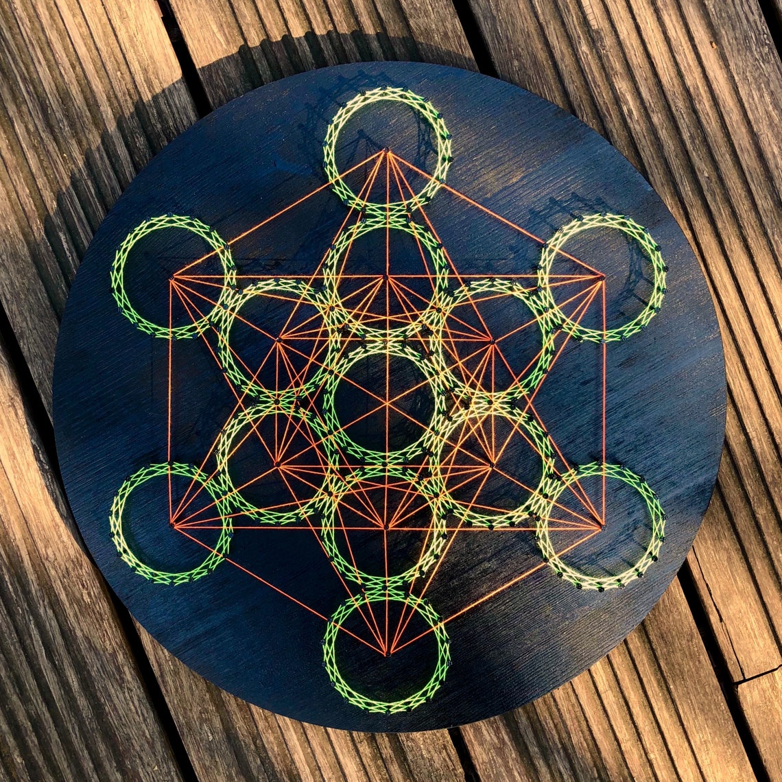 UV Psychedelic「metatron」sacred Geometry String Art,35cm/13.8inches ...