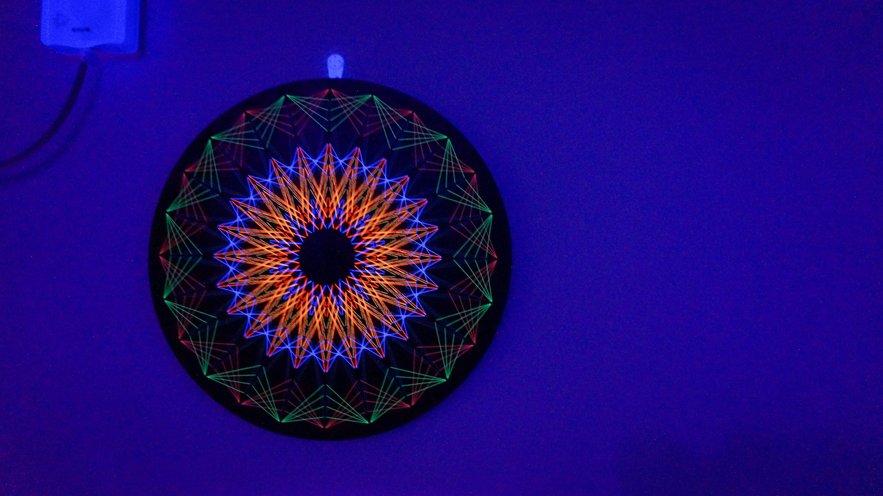 UV String Art Psychedelic Mandala ,50x50cm/19.7 Inches,handmade 3D Wall ...