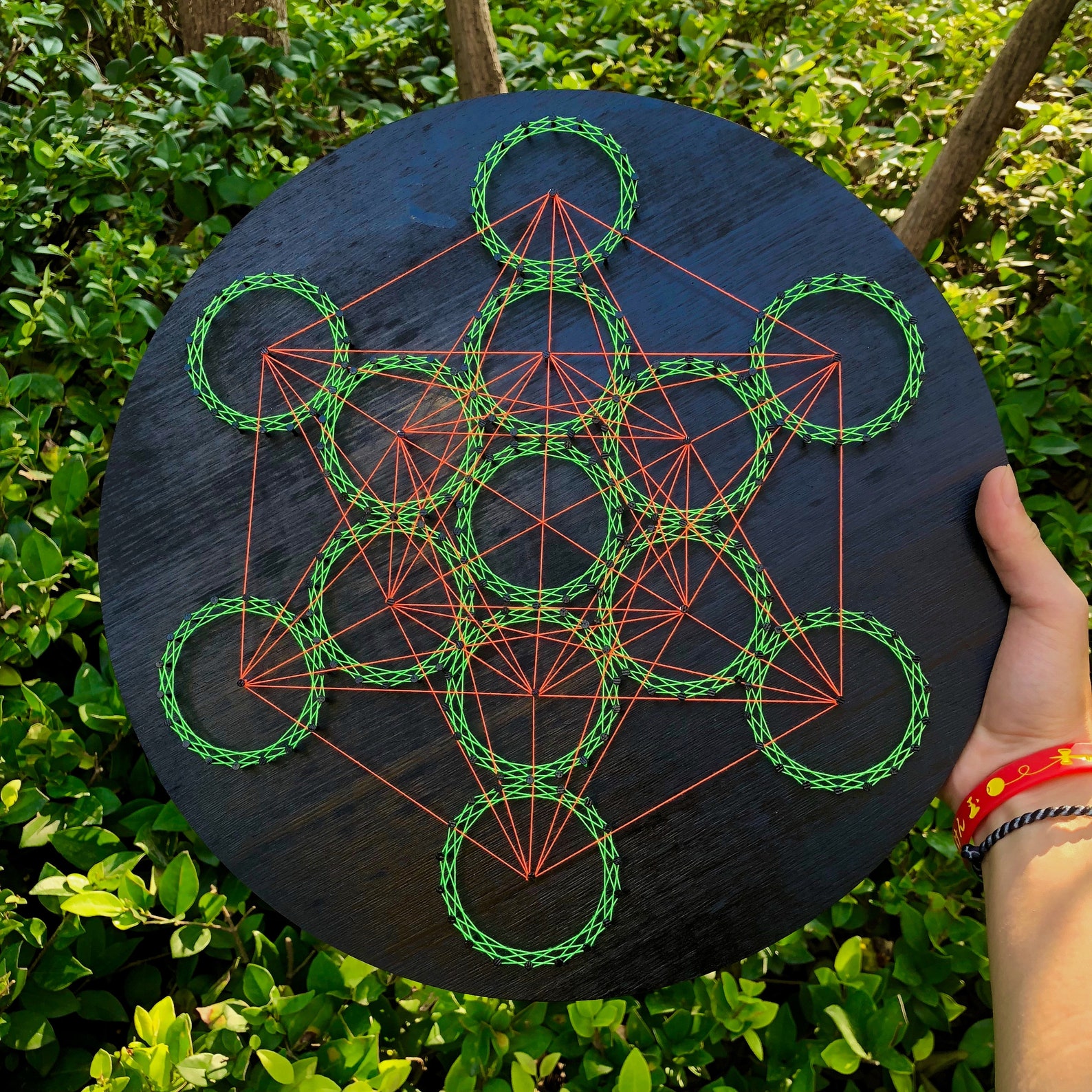 UV Psychedelic「metatron」sacred Geometry String Art,35cm/13.8inches ...