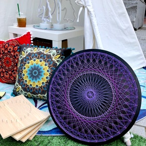 Psychedelic Purple Mandala String Art,50cm/19.6inches,handmade Wall Art ...