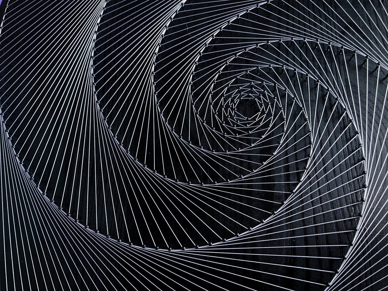 Pure White.hexagon Spiral.uv Psychedelic String Art. Handmade Wall ...