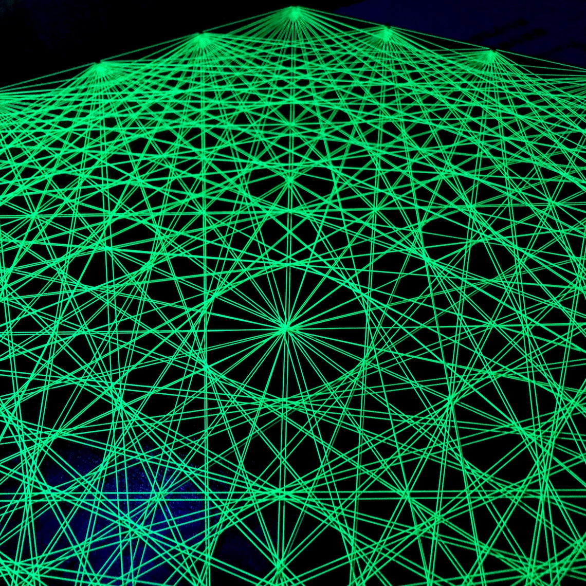 UV Hexagon Mandala Psychedelic String Art,60x52cm/23.6x20.4inches ...