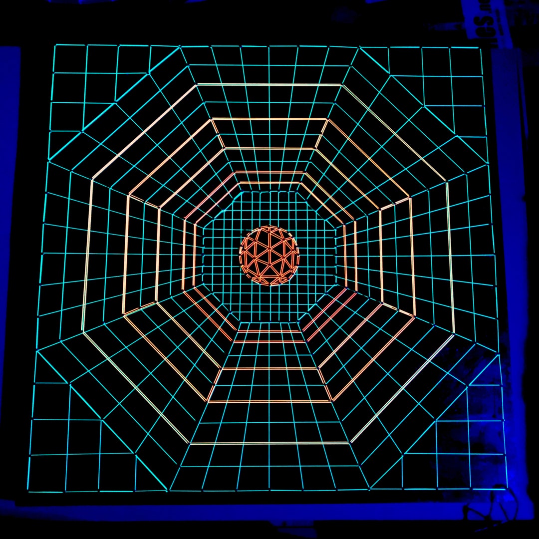 UV String Art「tunnel」50cm,illusion 3d,sacredgeometry,handmade ...