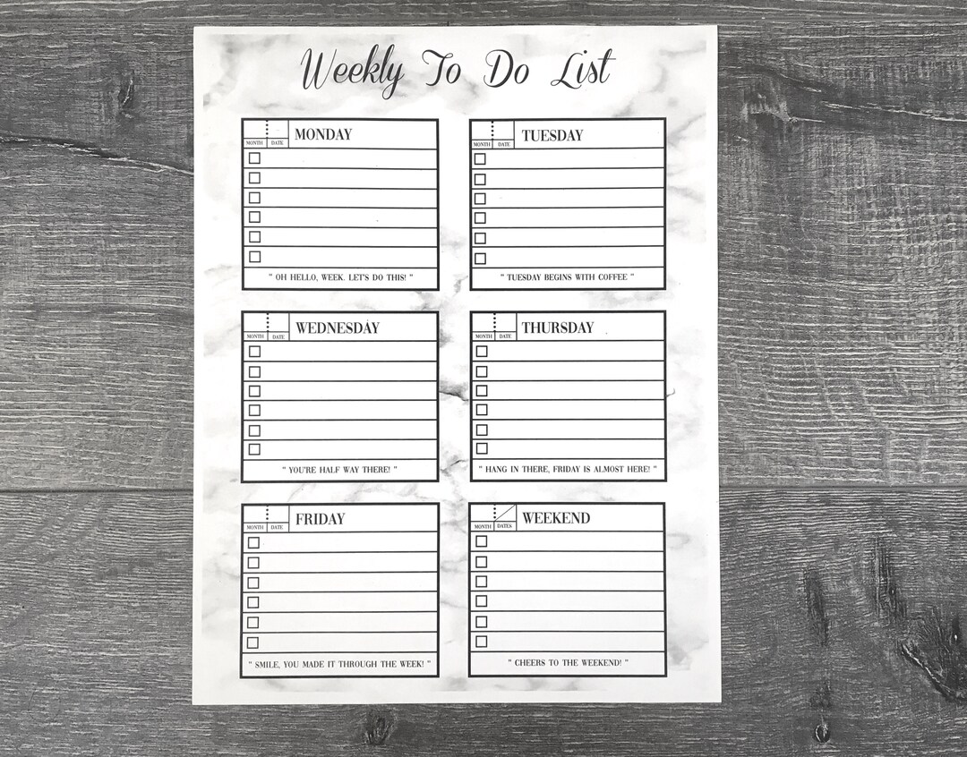 Printable Weekly Planner, Weekly to Do List, to Do List, Instant ...