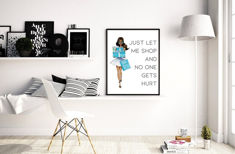 Just Let Me Shop Printable, Wall Art, Fashion Print, Digital Print - Etsy