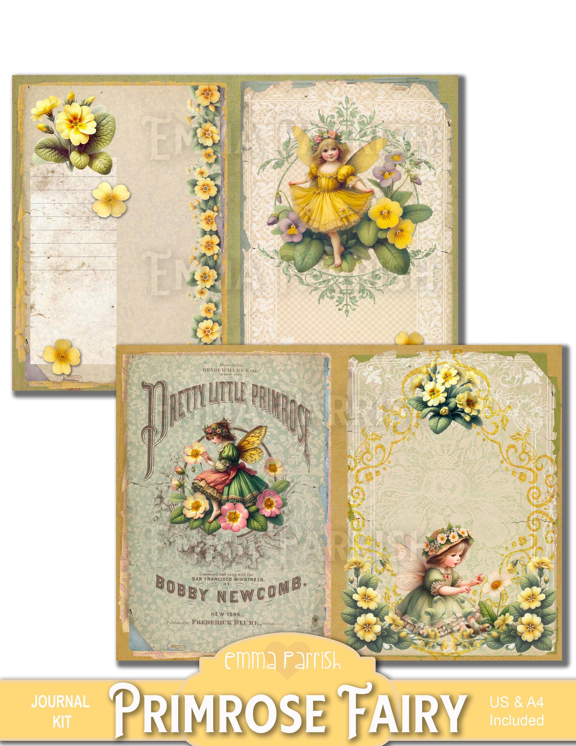 Primrose Fairies Printable Journal Kit, Flower Fairy, Junk Journal ...