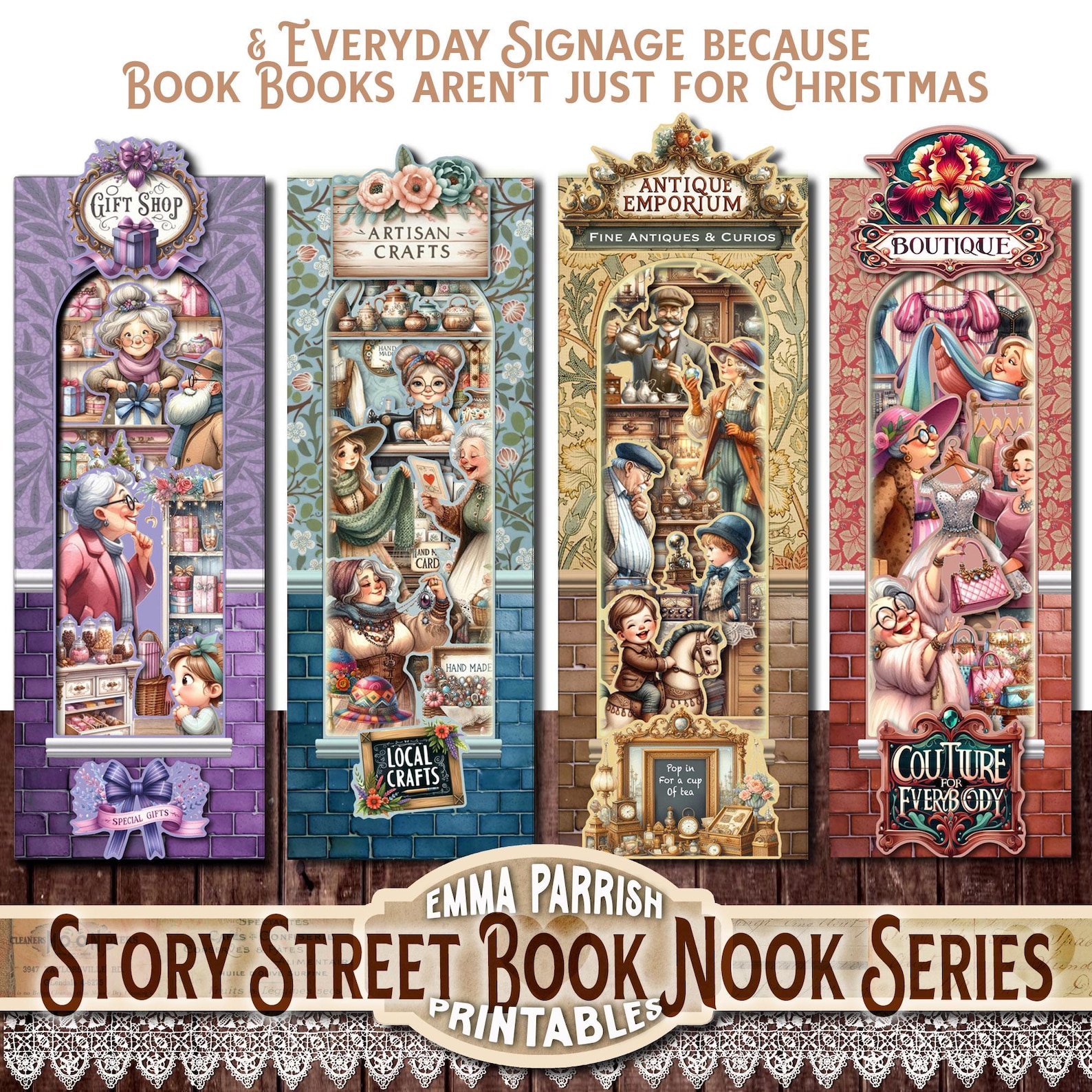 Book Store Book Nook Printable Kit, Christmas Gift & Decor, 3D DIY ...