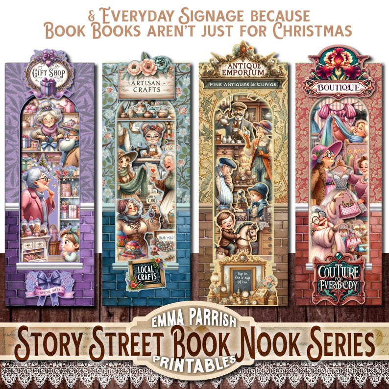 Book Store Book Nook Printable Kit, Christmas Gift & Decor, 3D DIY ...