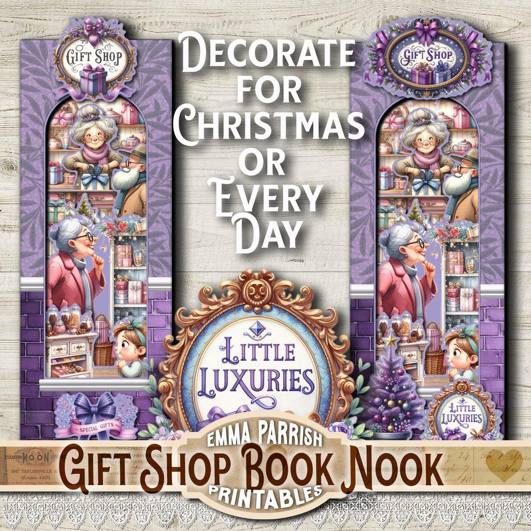 The Gift Store Book Nook Printable Kit, Christmas Gift & Decor, 3D DIY ...