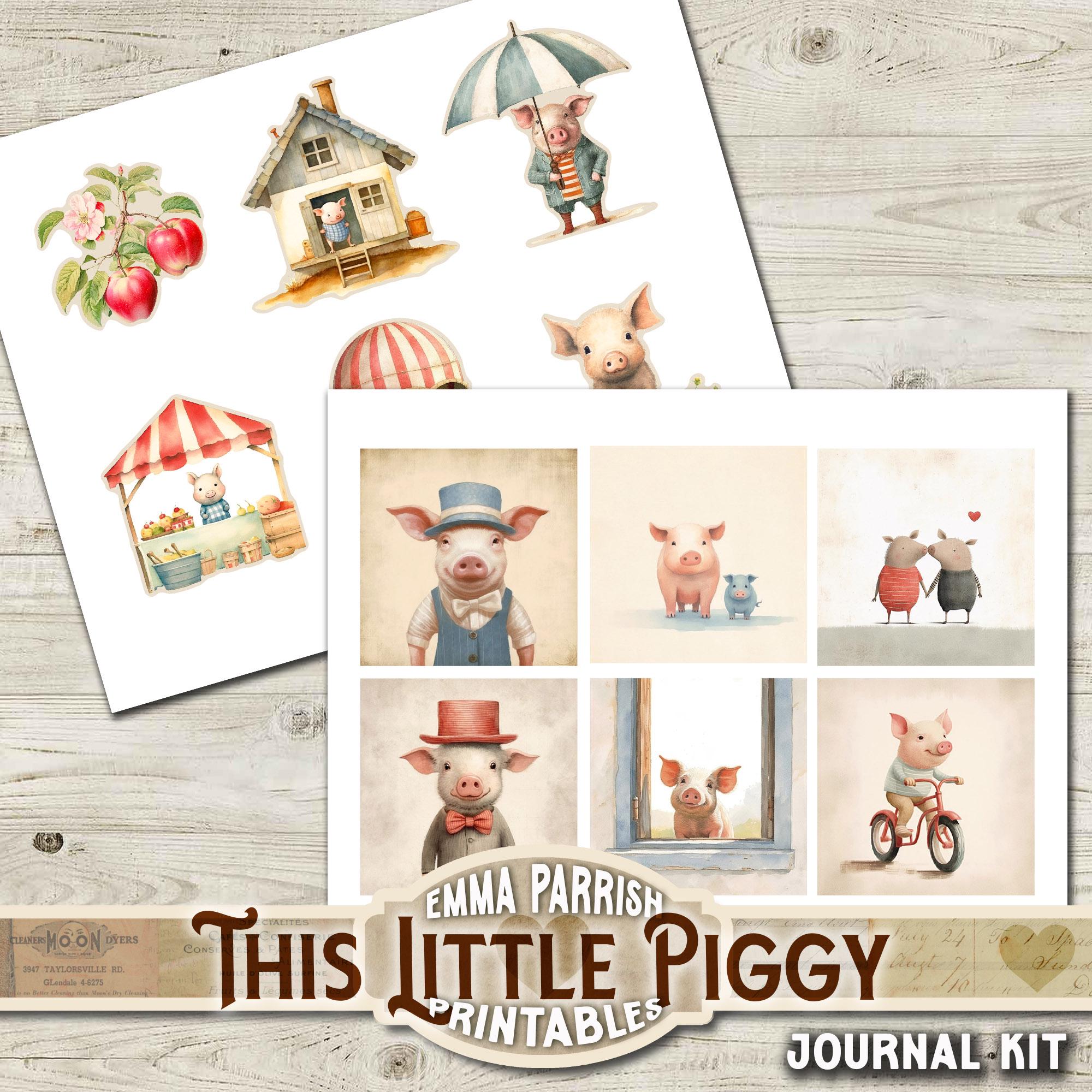 This Little Piggy Junk Journal Kit - Printable, Ephemera, Farm Animal ...
