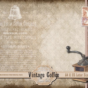 Coffee Junk Journal Printable Papers, Coffee Stained Paper, Digital ...