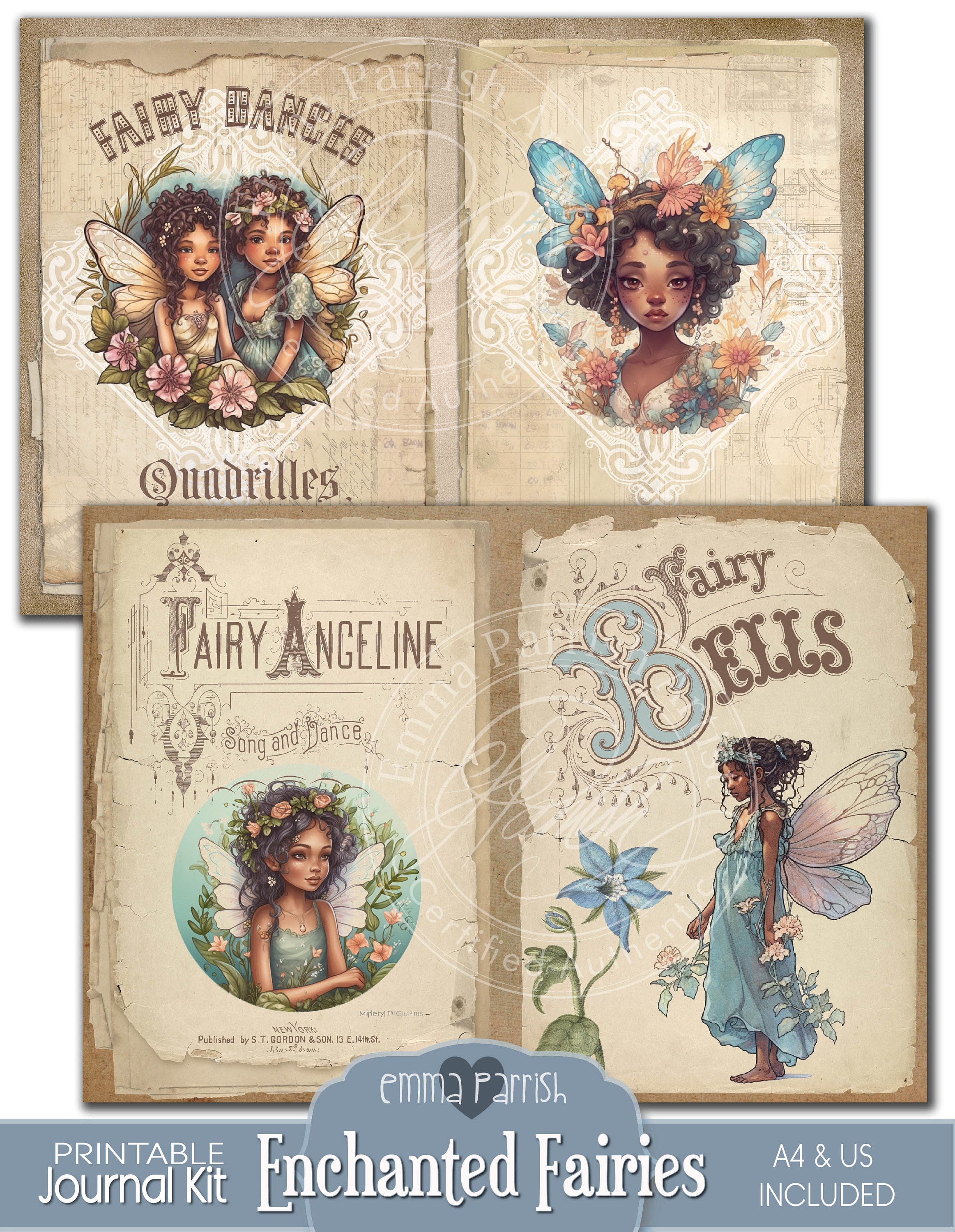 Fairy Junk Journal Kit, Printable, Fairies of Colour, Mixed Race ...