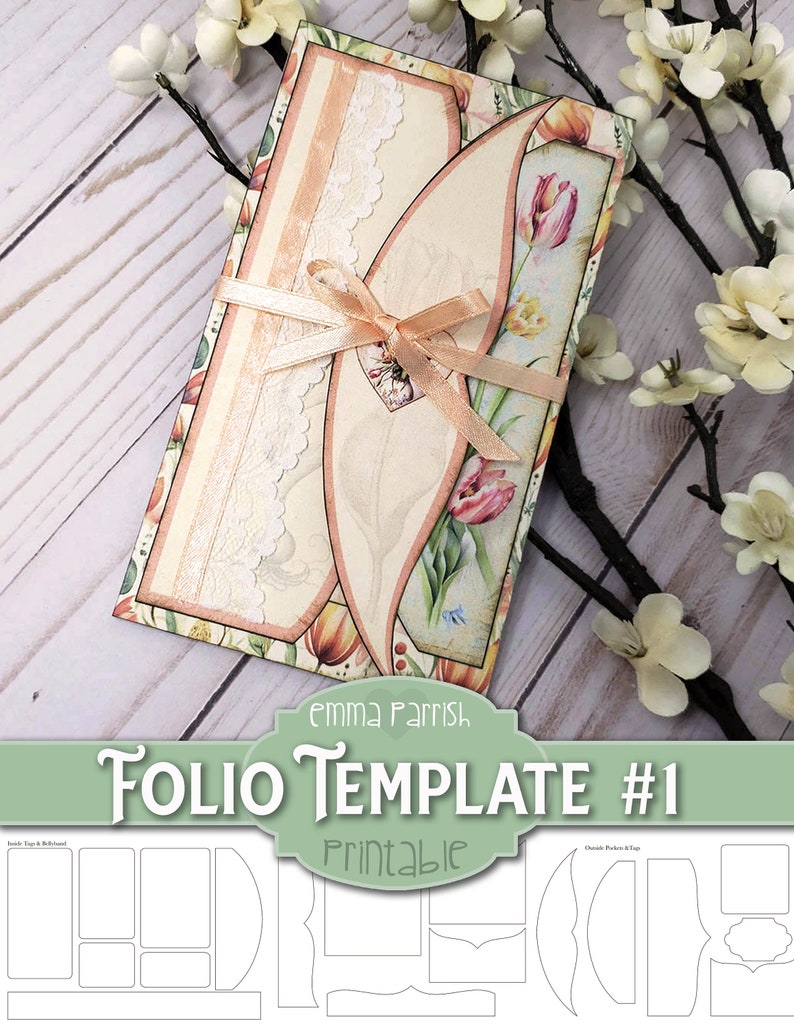 Printable Folio Template #1, Junk Journal Ephemera, Card Making ...