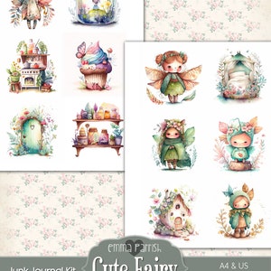 Cute Fairy Printable Sticker, Clipart, Fairy Junk Journal, Cricut ...