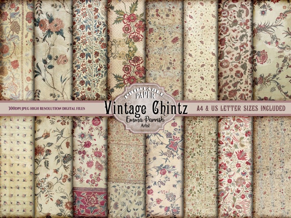 Floral Junk Journal Digital Paper Flowers Printable Vintage - Etsy