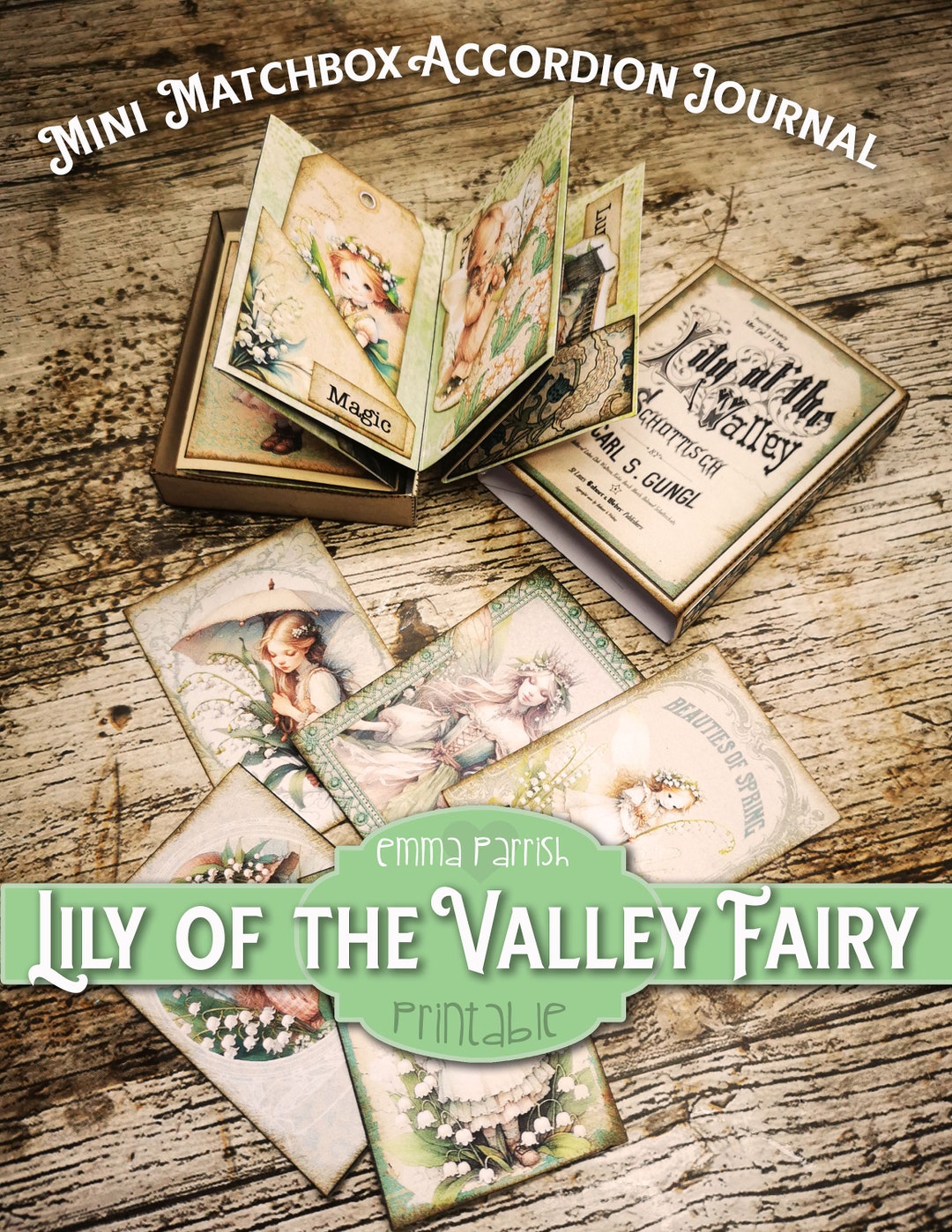 Lily of the Valley Fairy Mini Journal Kit, Printable Matchbox Journal ...