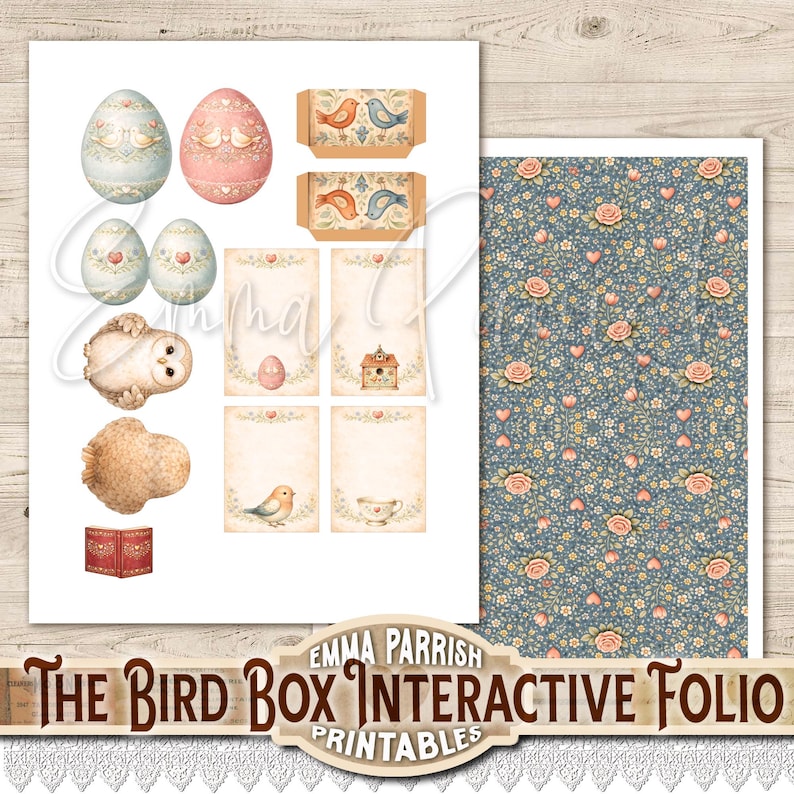 Bird Box Printable Junk Journal Kit, Interactive Folio Mini Album ...