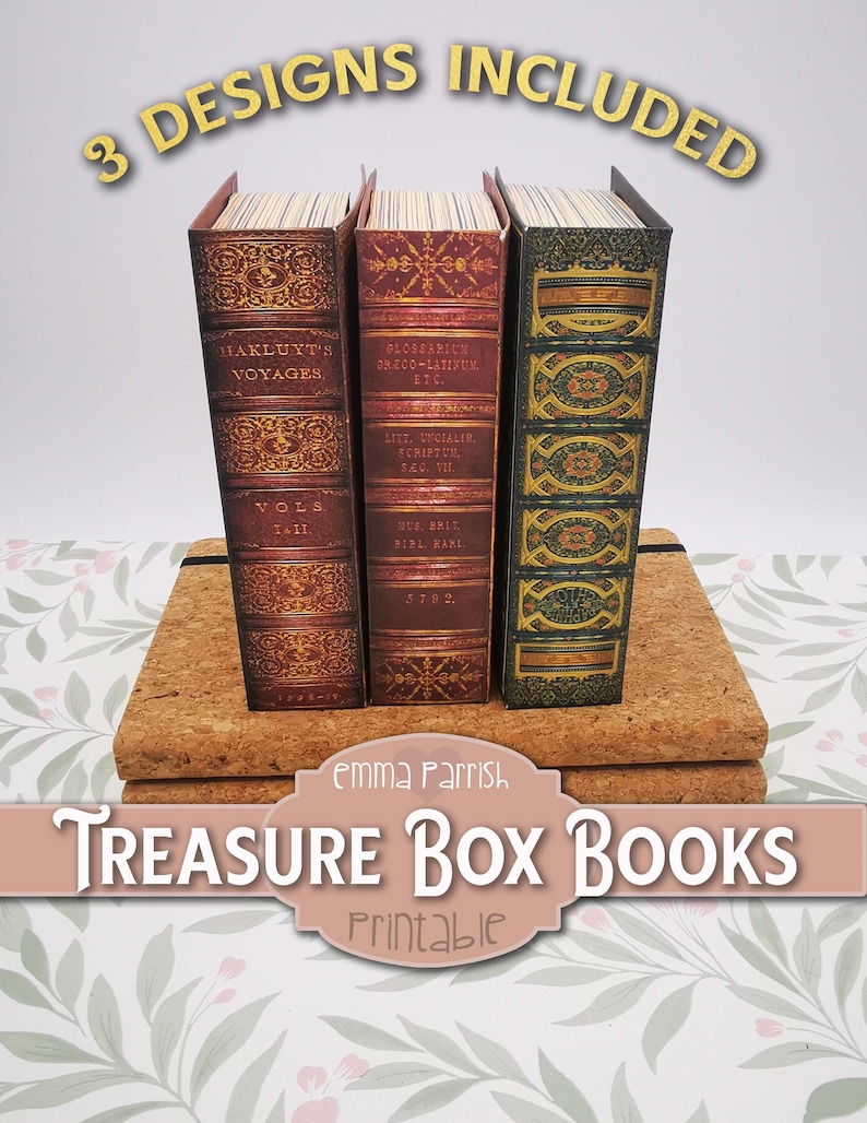 Libri stampabili con scatola del tesoro, scatola di libri antichi ...