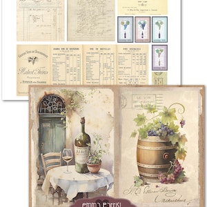 Wine Junk Journal Kit, Printable, Wine Lover Gift, Vintage, Winery ...