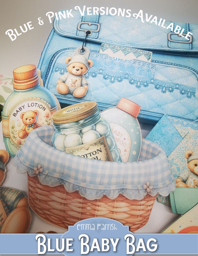 Printable Baby Diaper Changing Bag Junk Journal Folio, 10 Interactive ...