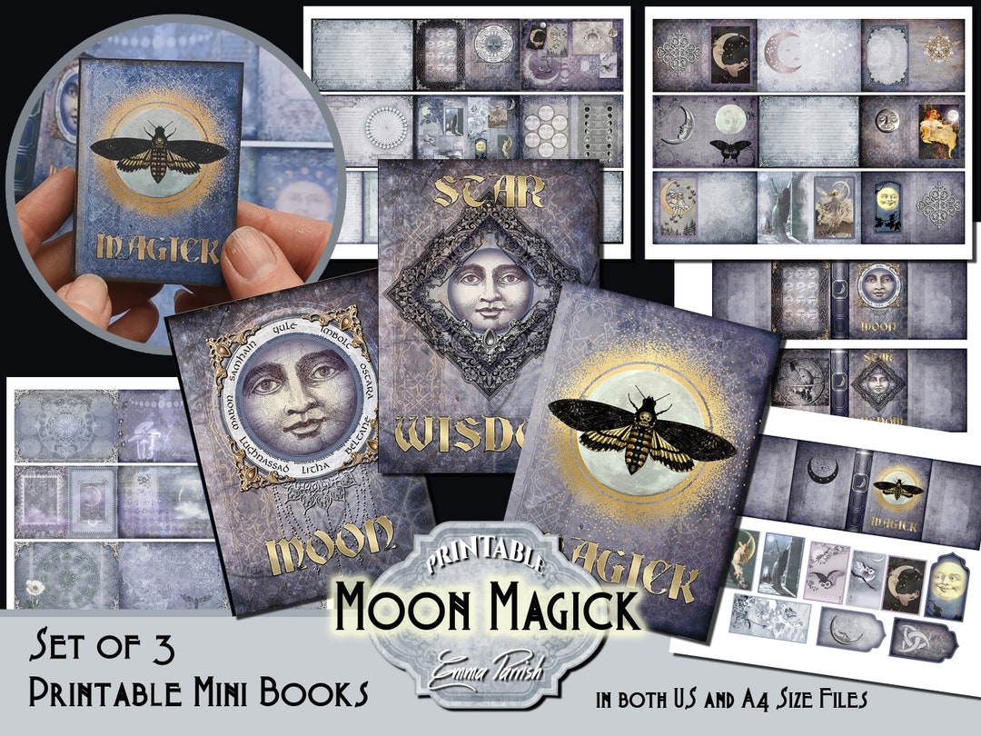 Moon Magic Mini Books Printable, Junk Journal, Gothic, Wicca, Pagan ...