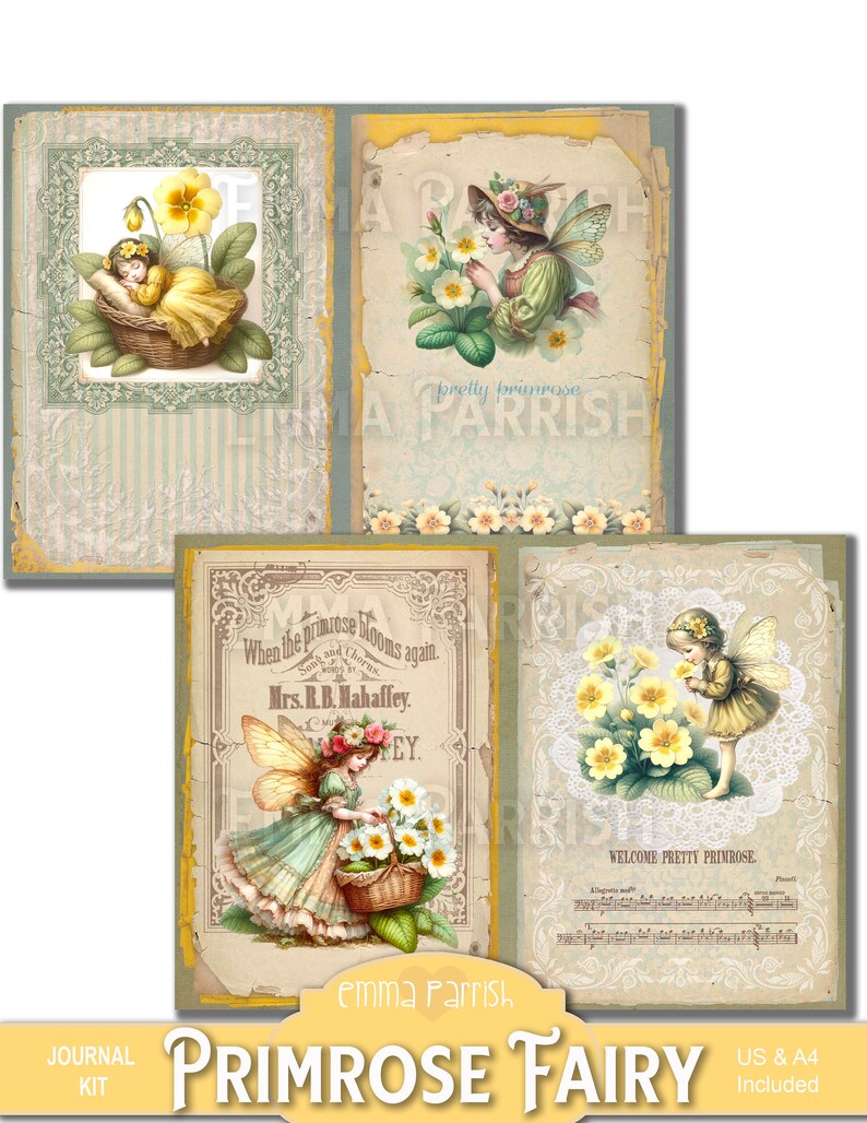 Primrose Fairies Printable Journal Kit, Flower Fairy, Junk Journal ...