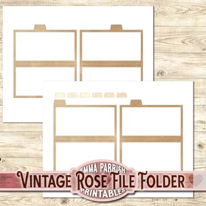 File Folder Storage Case, Vintage Rose Printable, Papercraft, Ephemera ...