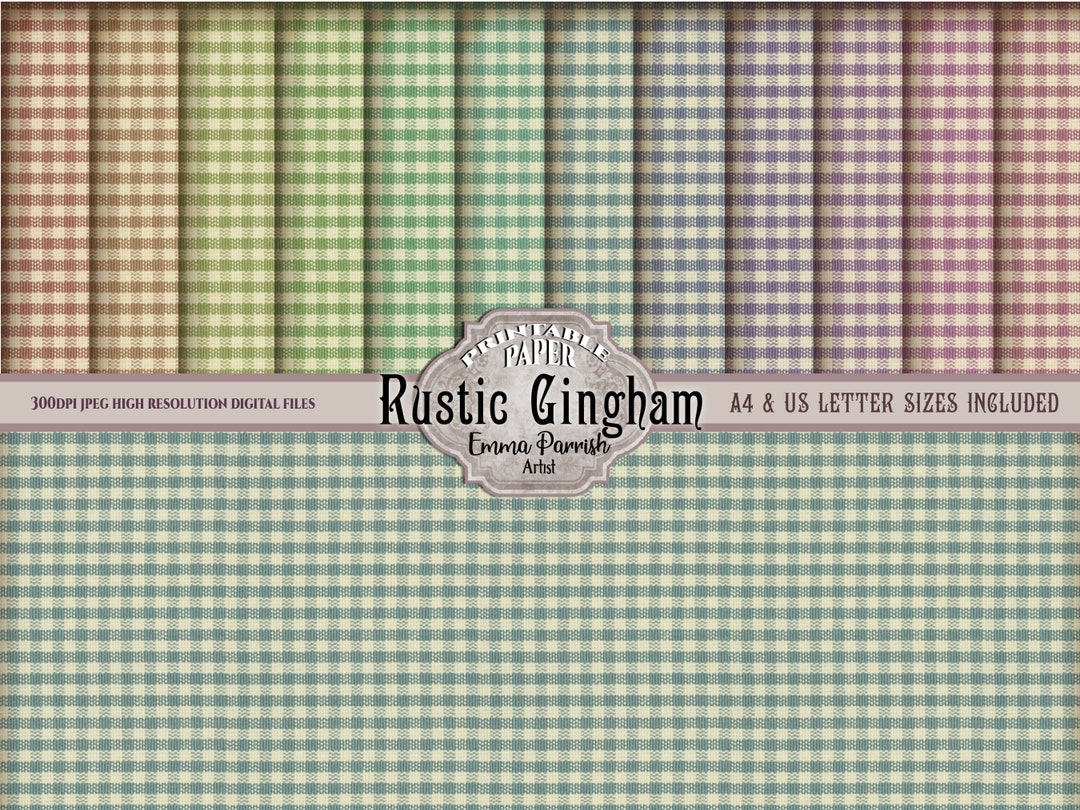 Gingham Digital Paper, Junk Journal Printable, Digital Paper Pack ...