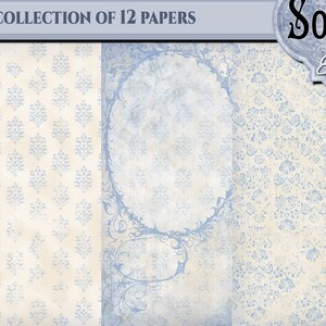 Blue Printable Paper Pack, Pretty Vintage Blue Junk Journal Pages ...