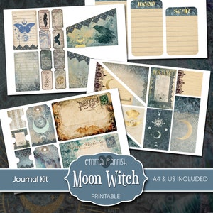Moon Witch Journal, Junk Journal, Printable Kit, Celestial, Witchcraft ...