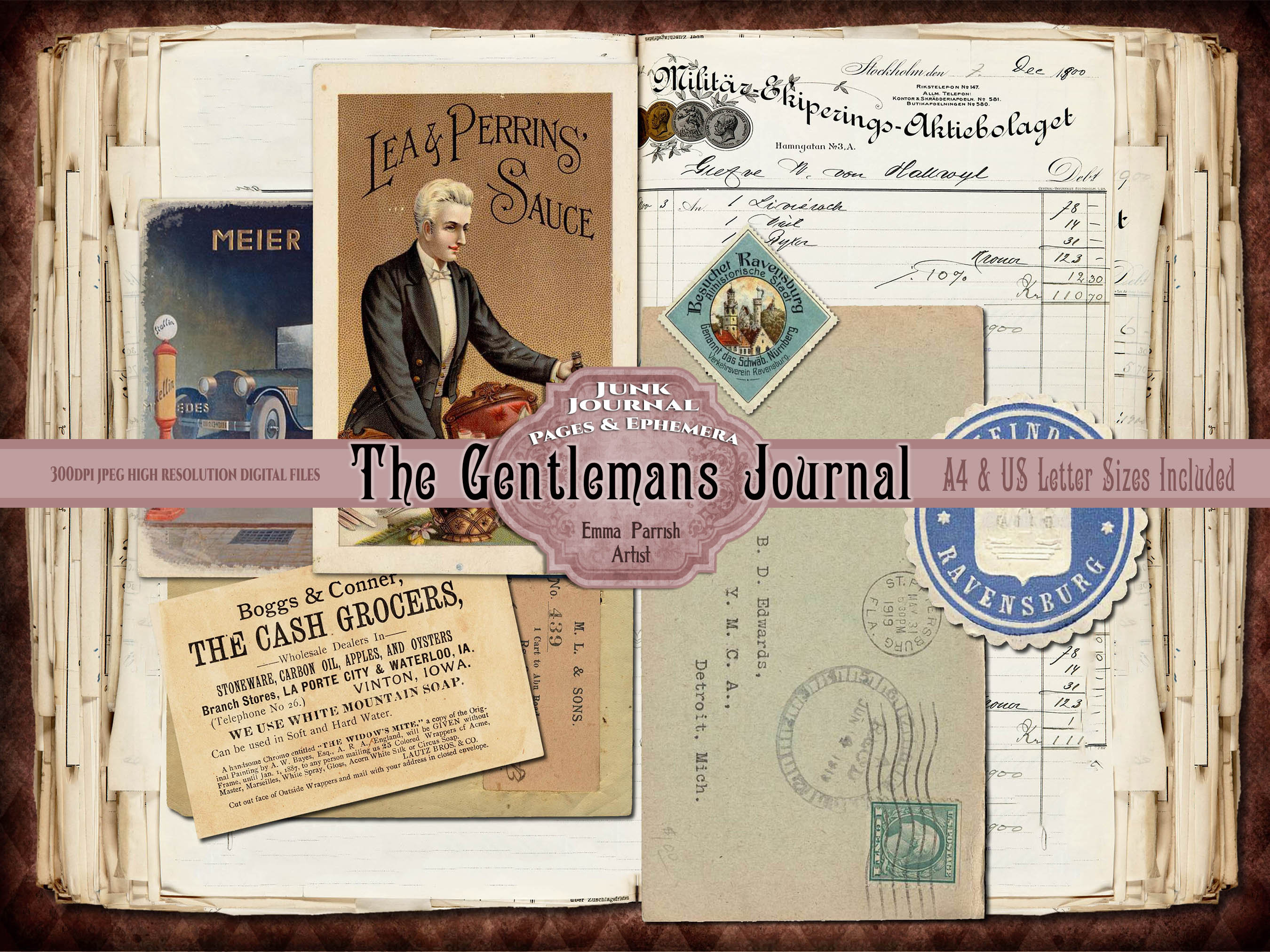 Mens Junk Journal Printable Kit Vintage Victorian Journal - Etsy