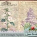Shabby Roses Printable Paper, Vintage Junk Journal Pages, Shabby Chic ...
