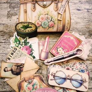 Grandma's Purse Printable Junk Journal Folio, 10 Interactive Papercraft ...