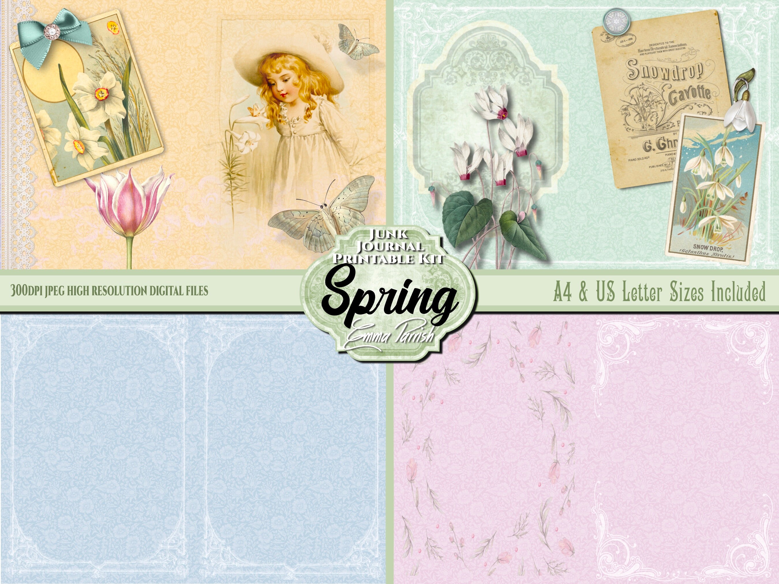 Spring Junk Journal Printable Kit Spring Printable Ephemera | Etsy