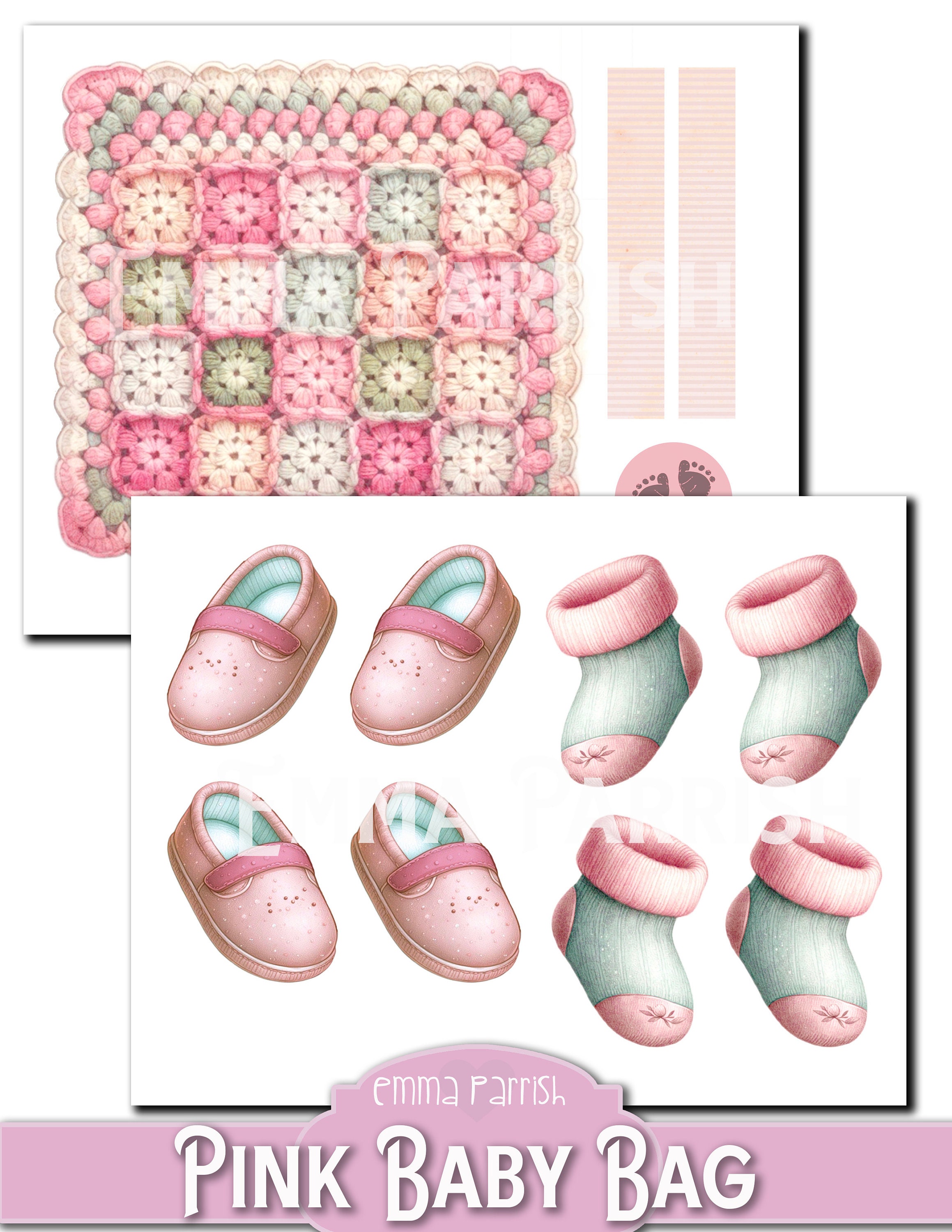 Printable Baby Diaper Changing Bag Junk Journal Folio, 10 Interactive ...
