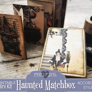 Haunted Matchbox Journal Kit, Gothic Printable Mini Journal, Ephemera ...
