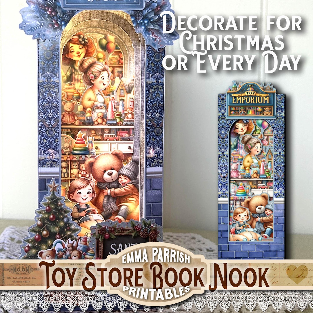 Toy Store Book Nook Printable Kit, Christmas Gift & Decor, 3D DIY ...