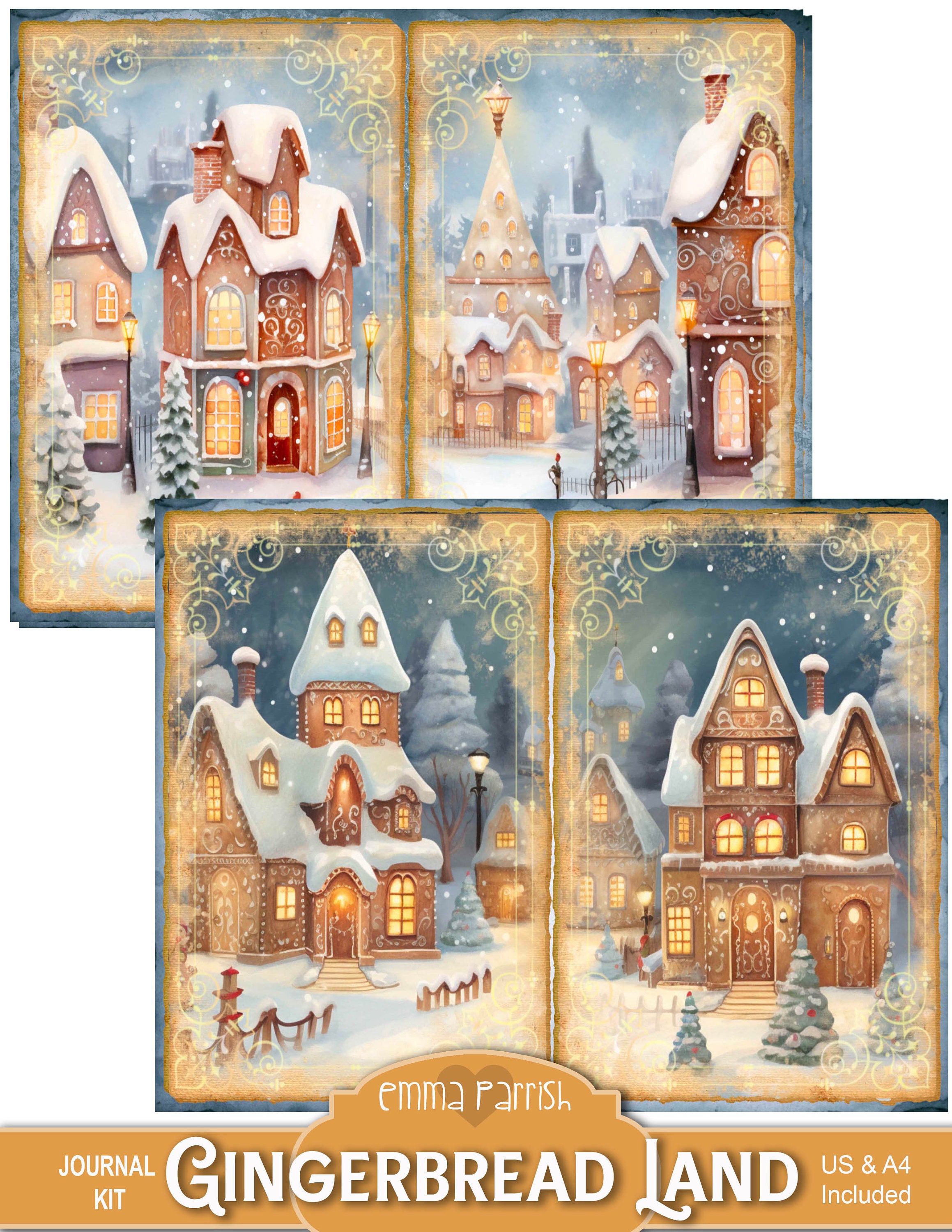 Christmas Gingerbread Junk Journal Kit, Gingerbread Man, Traditional ...