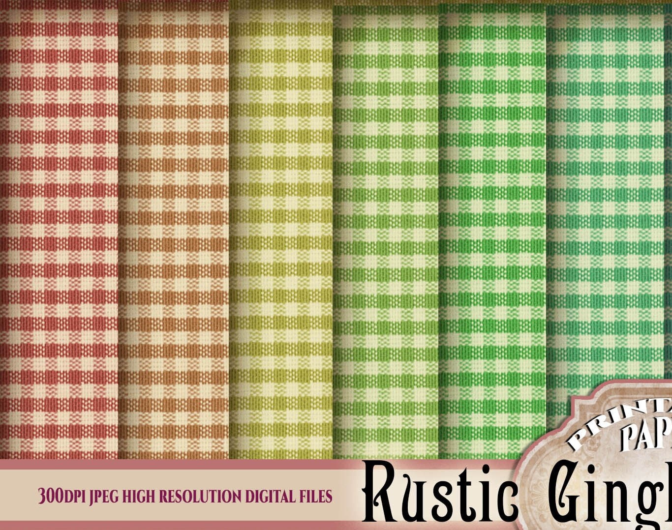 Gingham Digital Paper Junk Journal Printable Digital Paper - Etsy