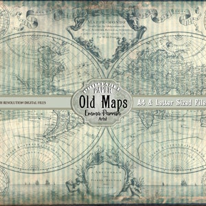 Printable Travel Junk Journal Papers, Old Map Pages, Vintage Printable ...