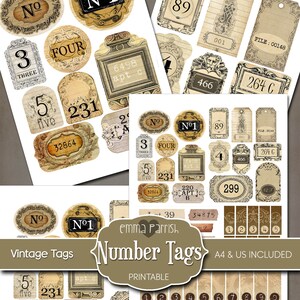 Vintage Number Label Tags, Numbers, Grunge, Number, Tags, Labels, Junk ...