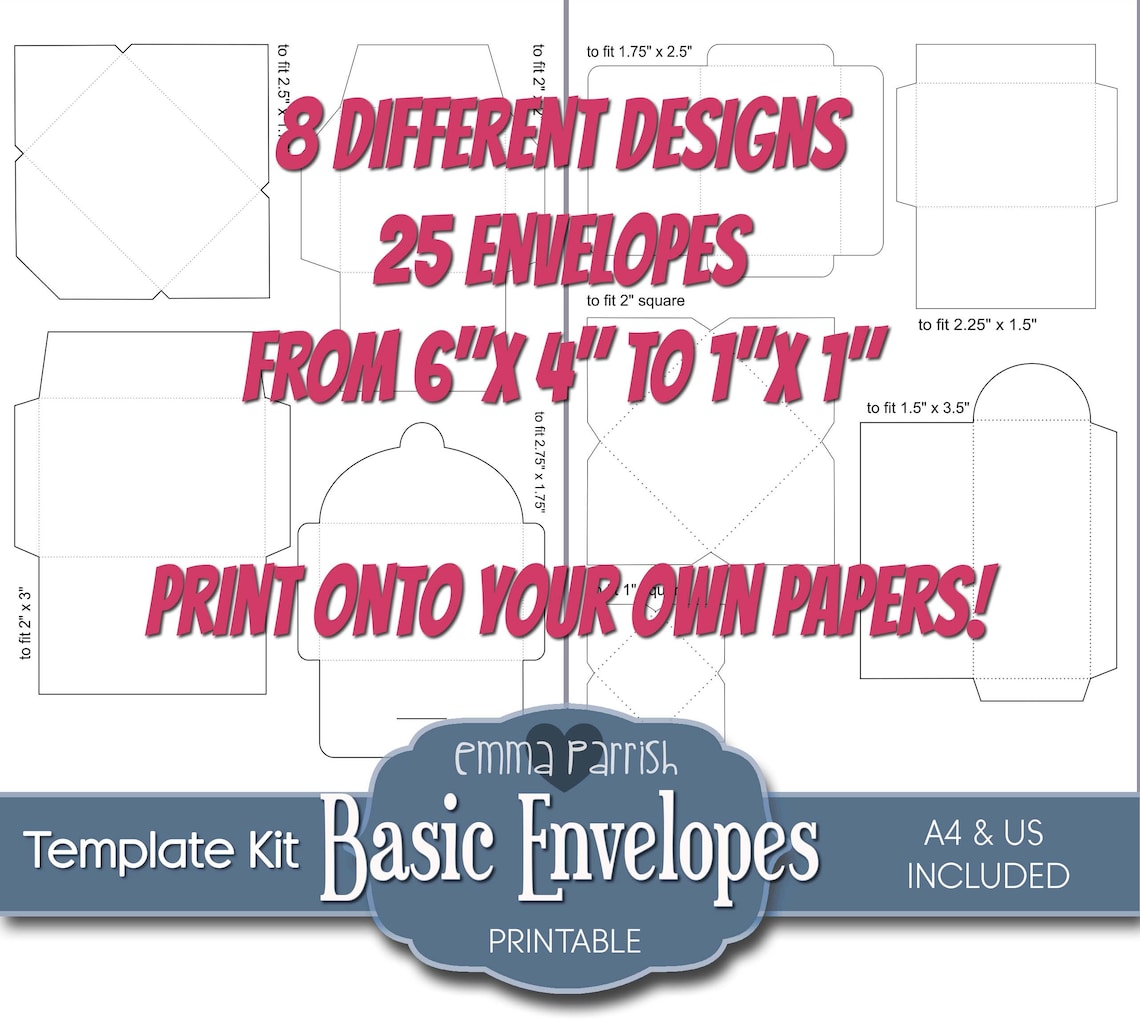 25 Printable Envelope Template Kit Junk Journal Ephemera - Etsy UK