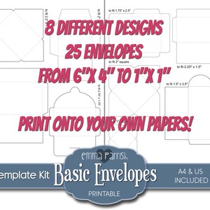 25 Printable Envelope Template Kit, Junk Journal Ephemera, Card Making ...